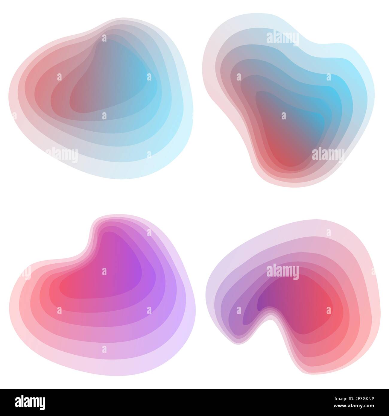 Gradient Topography collection,abstract topographical forms. Vector ...