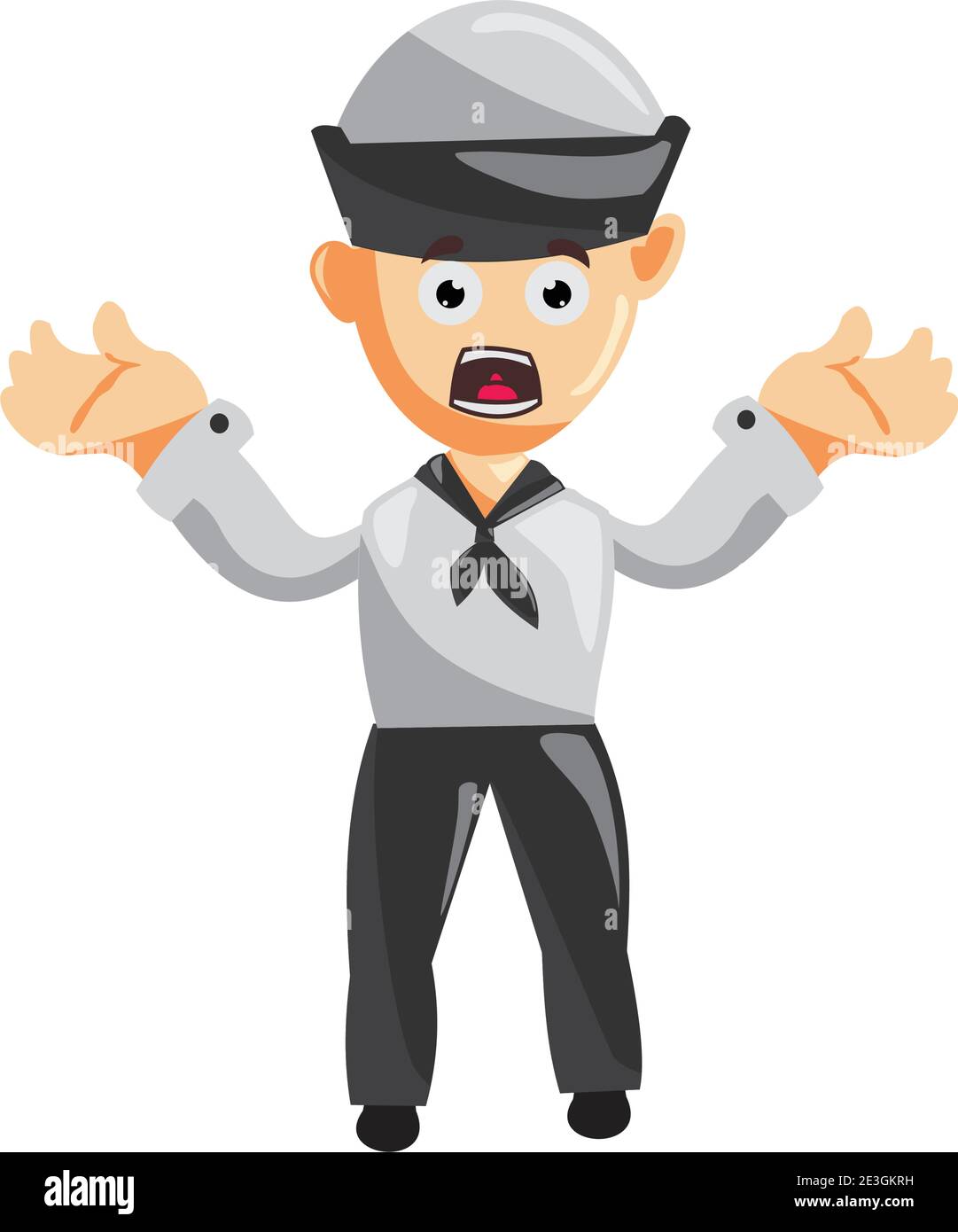 Sailor man confused cartoon character Vector illustration in a flat ...