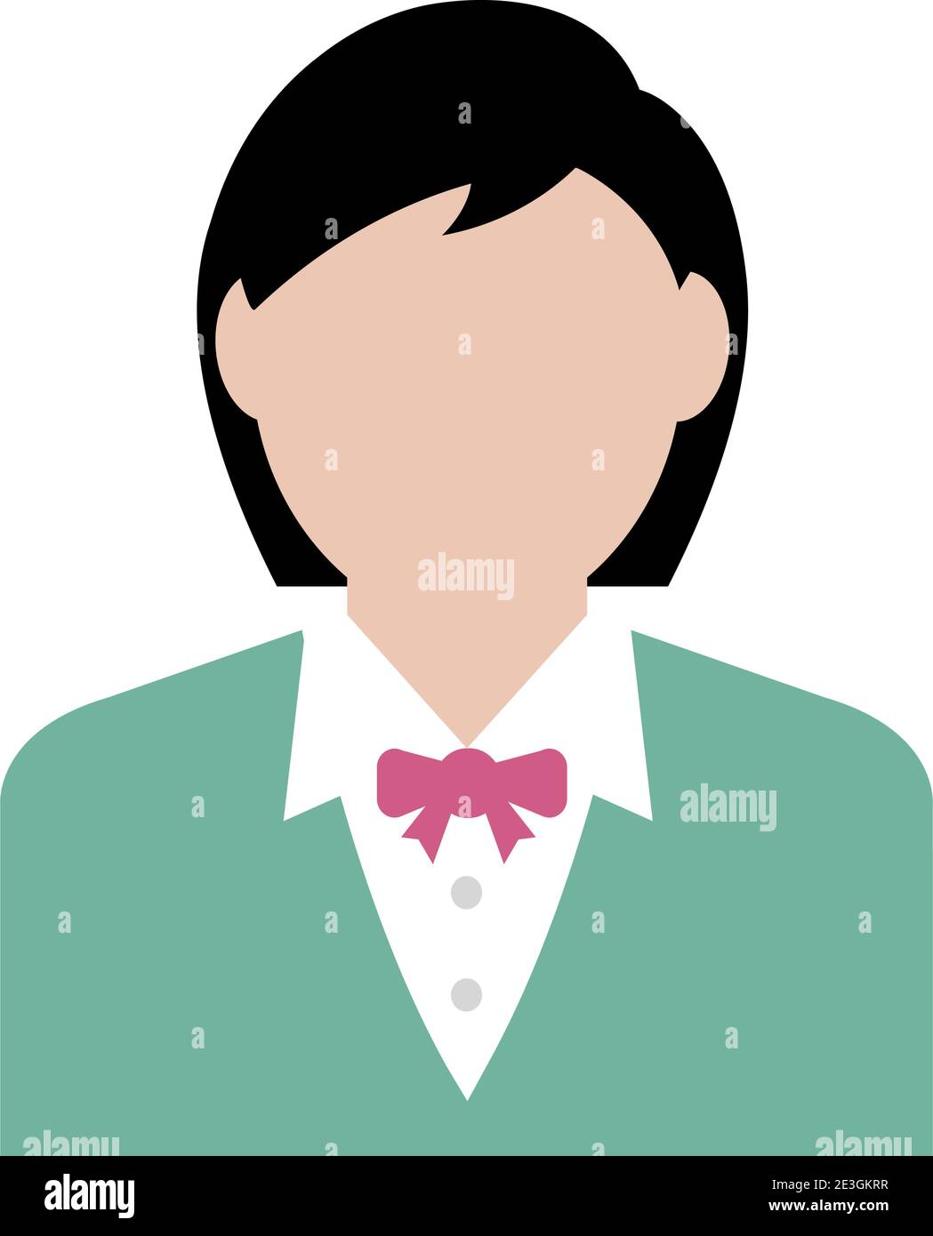 Worker avatar icon illustration (upper body) / Female worker , female ...
