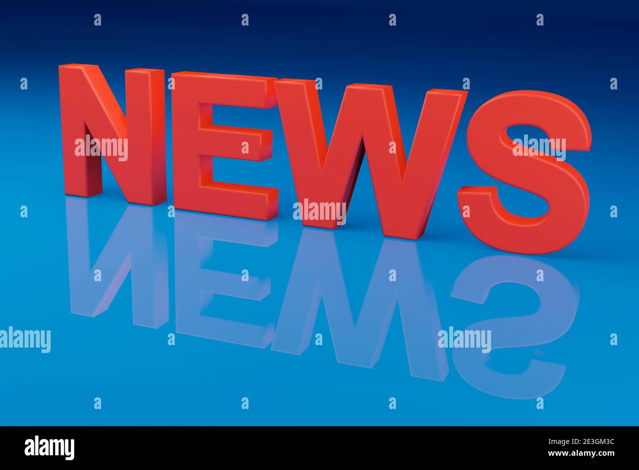 Red news word, blue background, 3D render Stock Photo - Alamy