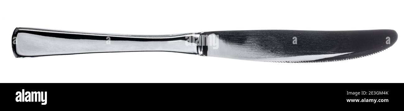 Silver knife isolated on white background close up Stock Photo - Alamy