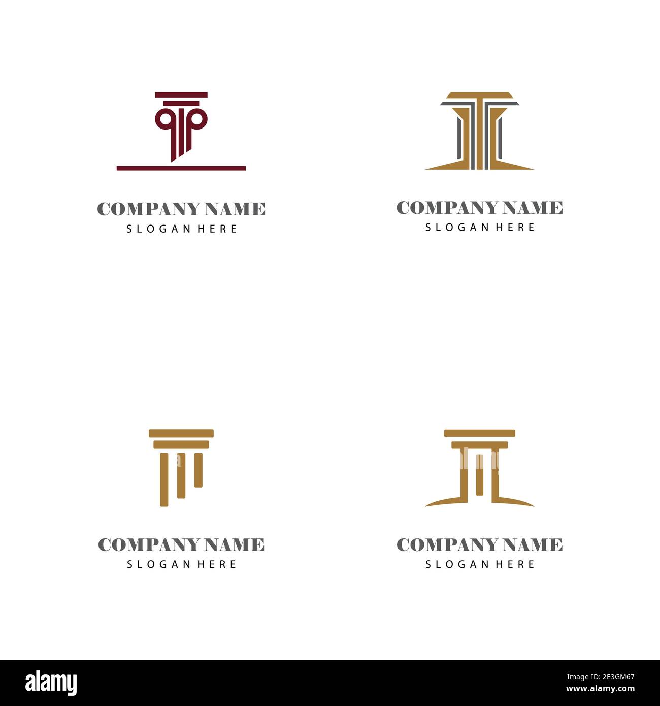 Set Column Logo Template vector symbol nature Stock Vector Image & Art ...