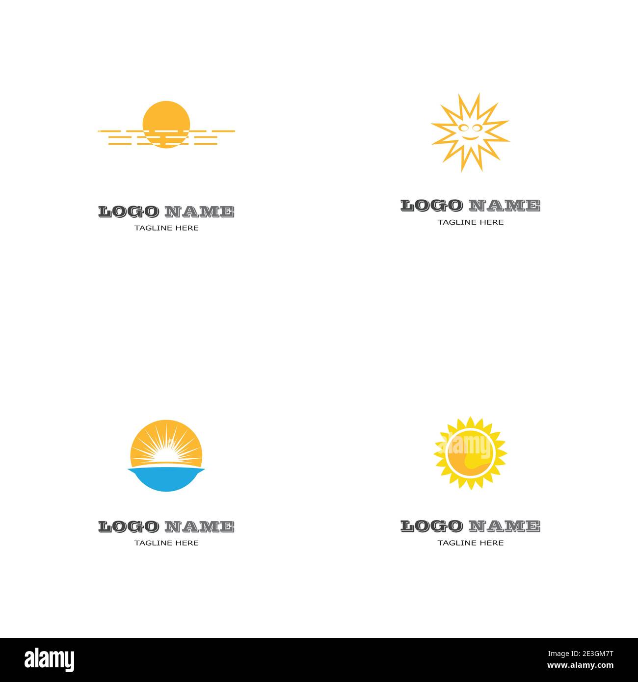 Set Sun Vector illustration Icon Logo Template design Stock Vector ...