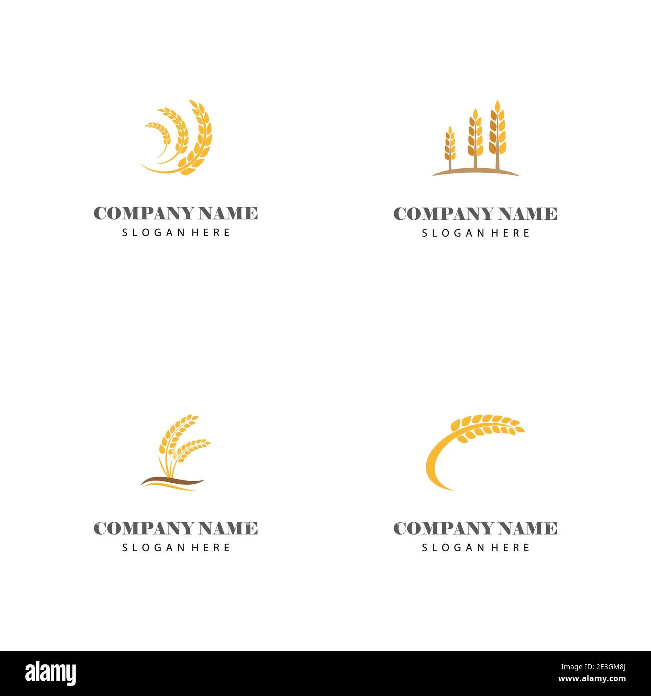 Set Wheat Logo Template vector symbol nature Stock Vector Image & Art ...