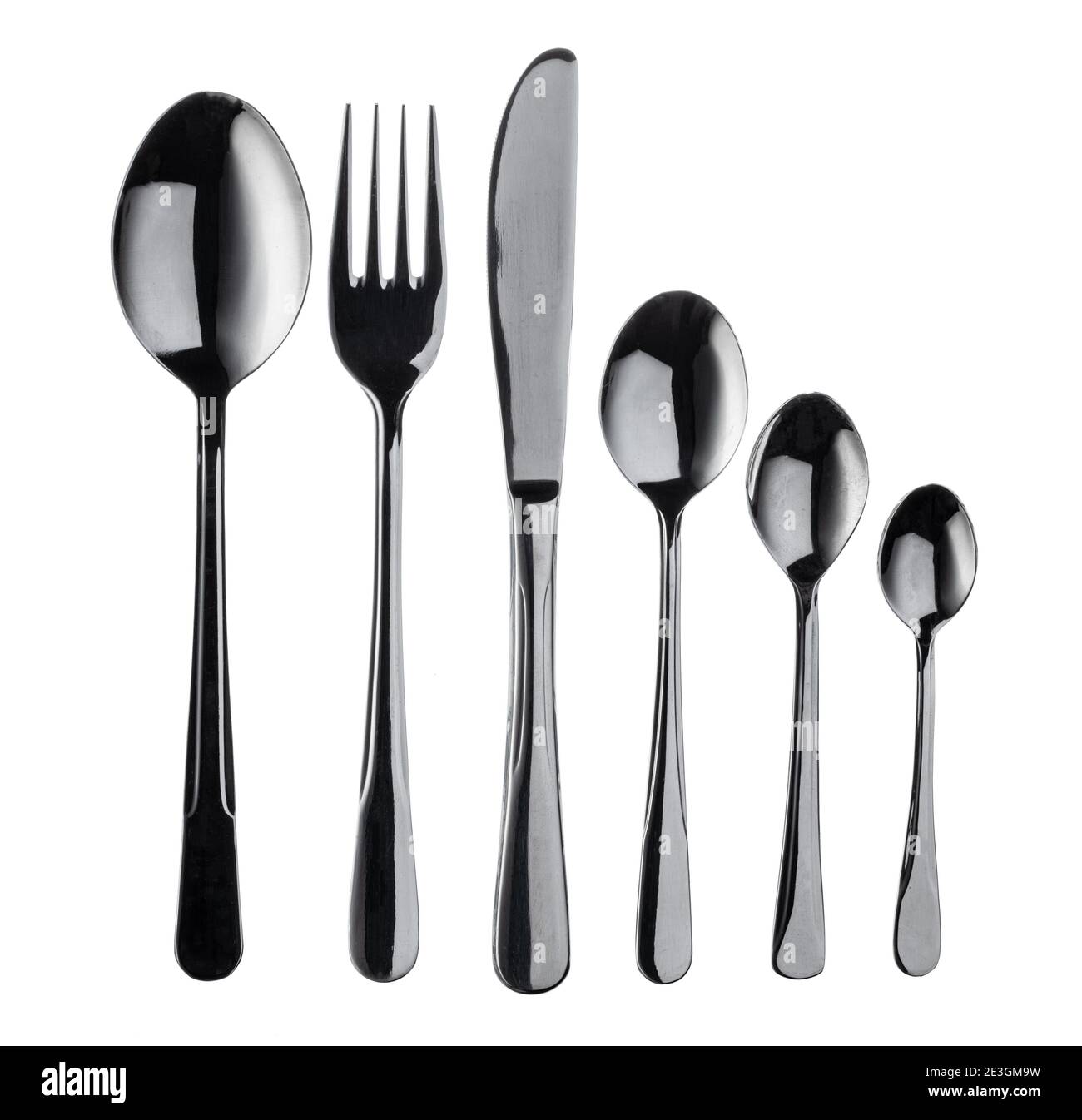 Set of silverware isolated on white background Stock Photo - Alamy