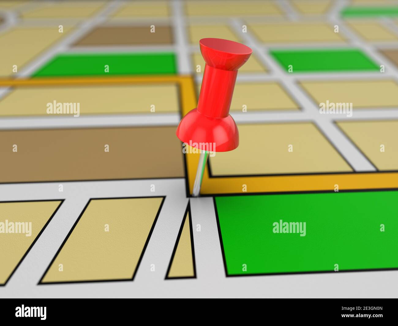 Map marker on city map. 3D illustration Stock Photo - Alamy