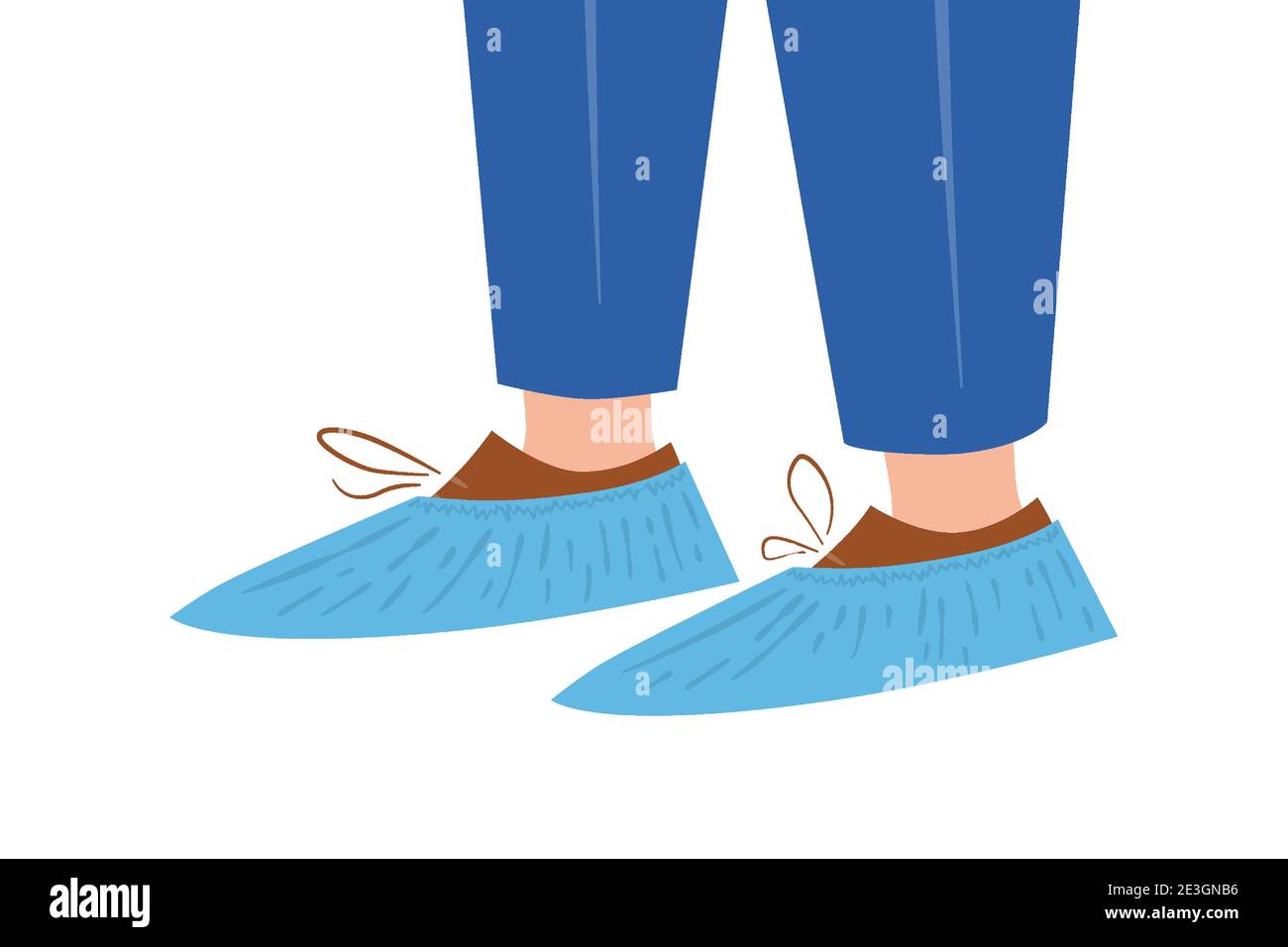 Feet in shoe covers. Protective medical covers. Vector illustration ...