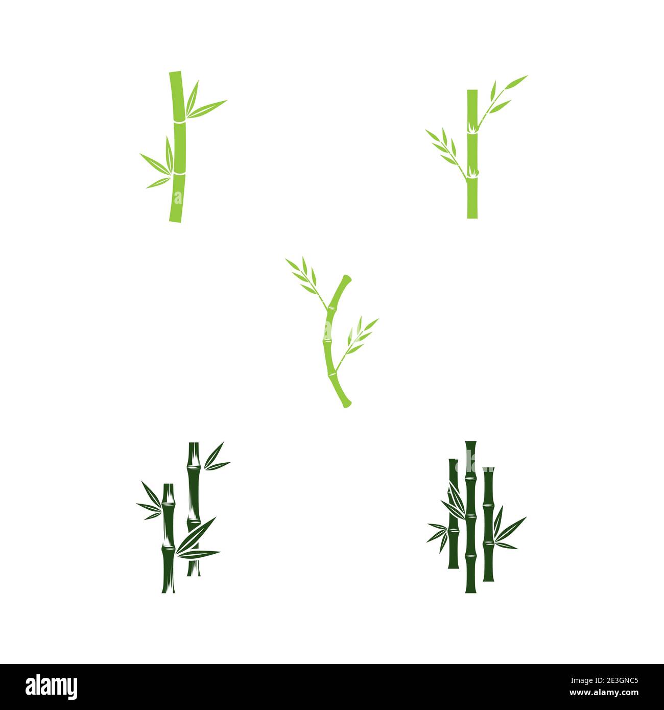 Set Bamboo Logo Template vector icon illustration design Stock Vector ...