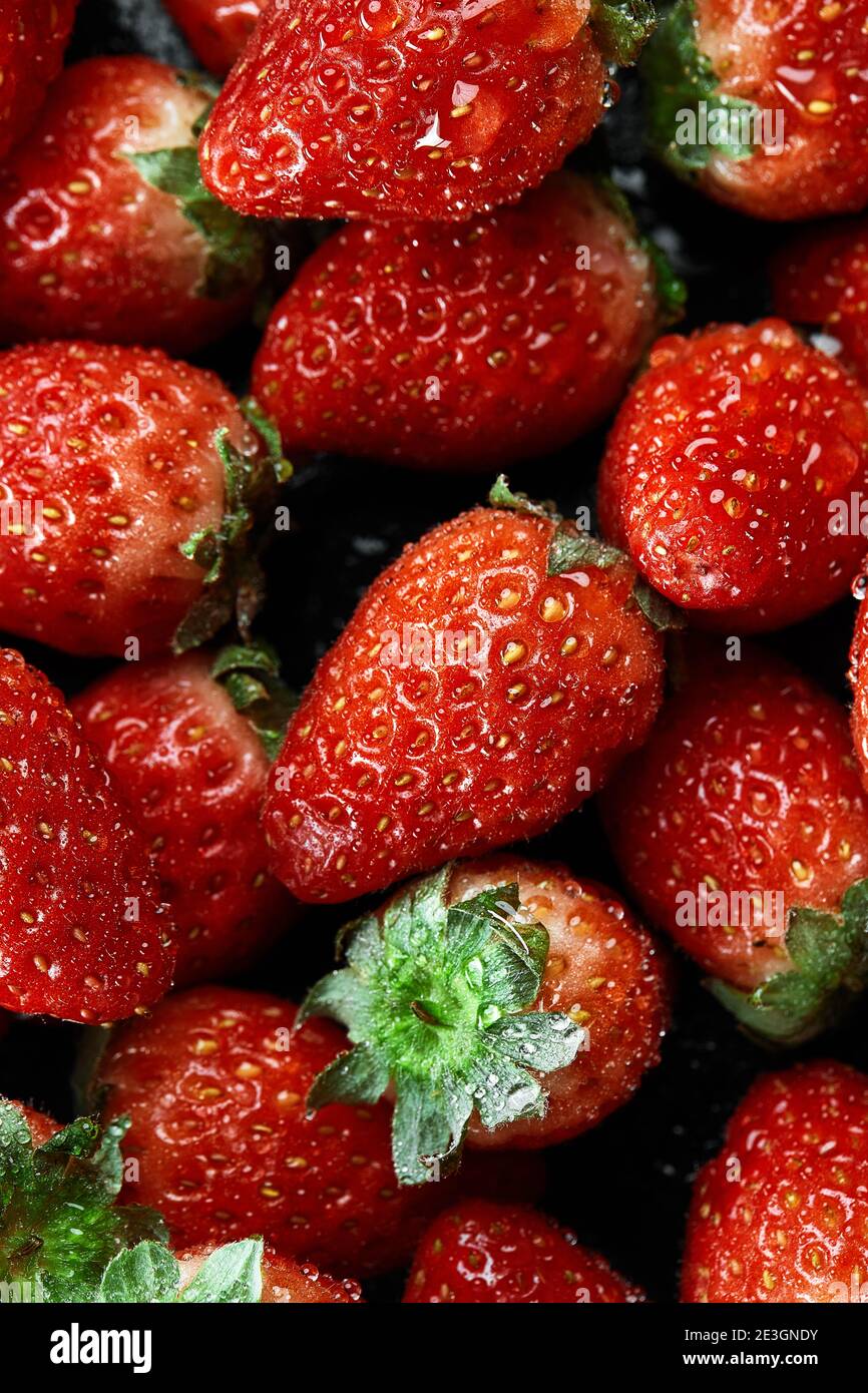 Fresh ripe perfect strawberry - Food Frame Background Stock Photo - Alamy
