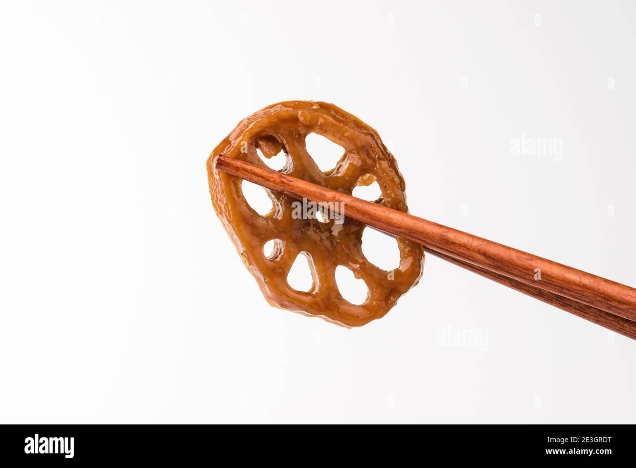 Boiled lotus root on a white background Stock Photo - Alamy