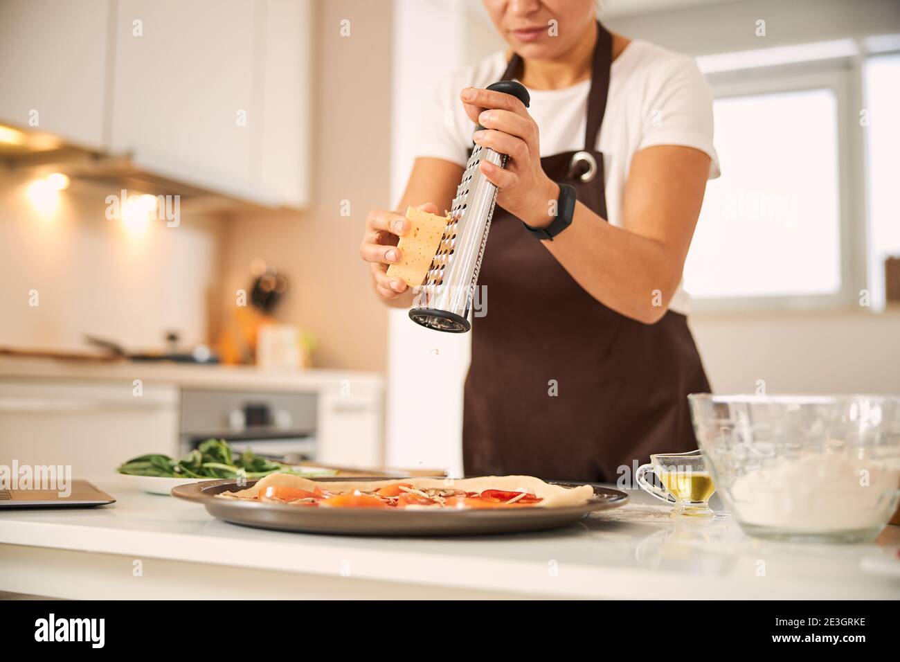 Homemade pizza will be unfinished without cheese Stock Photo - Alamy