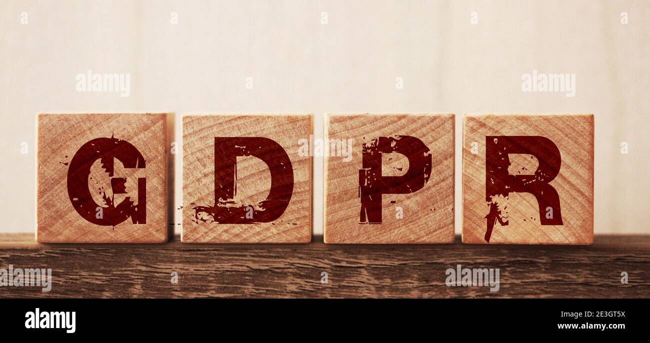 GDPR - symbol of the new General Data Protection Regulation on wooden ...