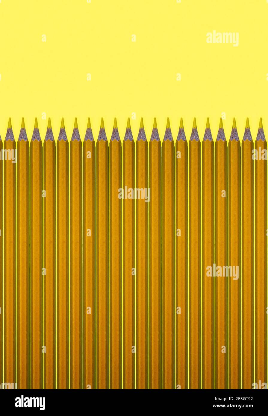 Pattern of dark yellow pencils at yellow background Stock Photo - Alamy