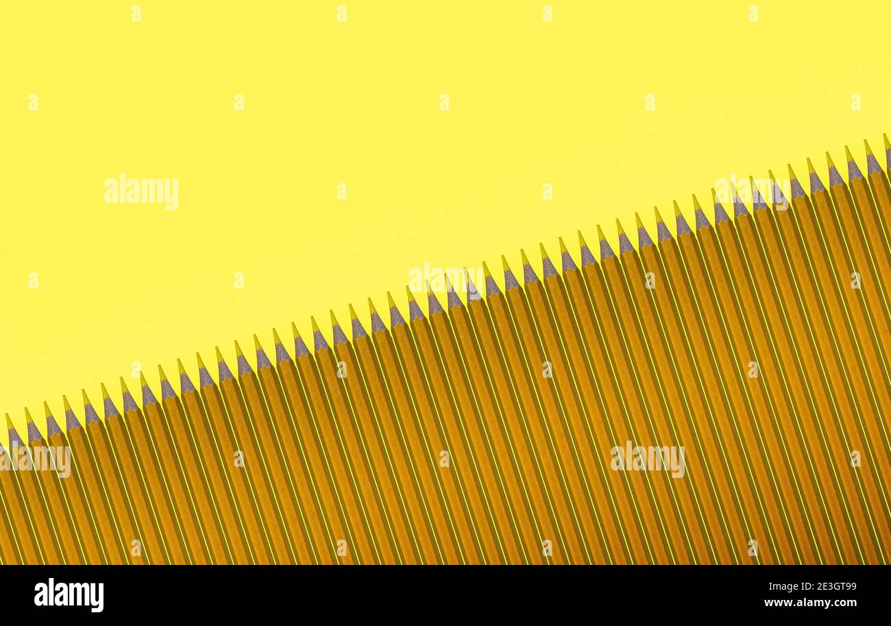 Pattern of dark yellow pencils at yellow background Stock Photo - Alamy