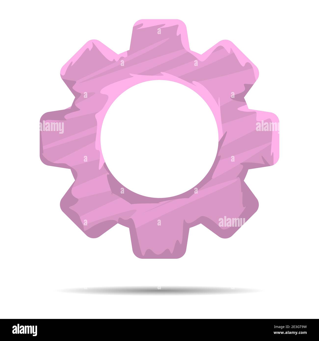 Cog Settings Icon Symbol with cartoon style. Hand drawn vector ...