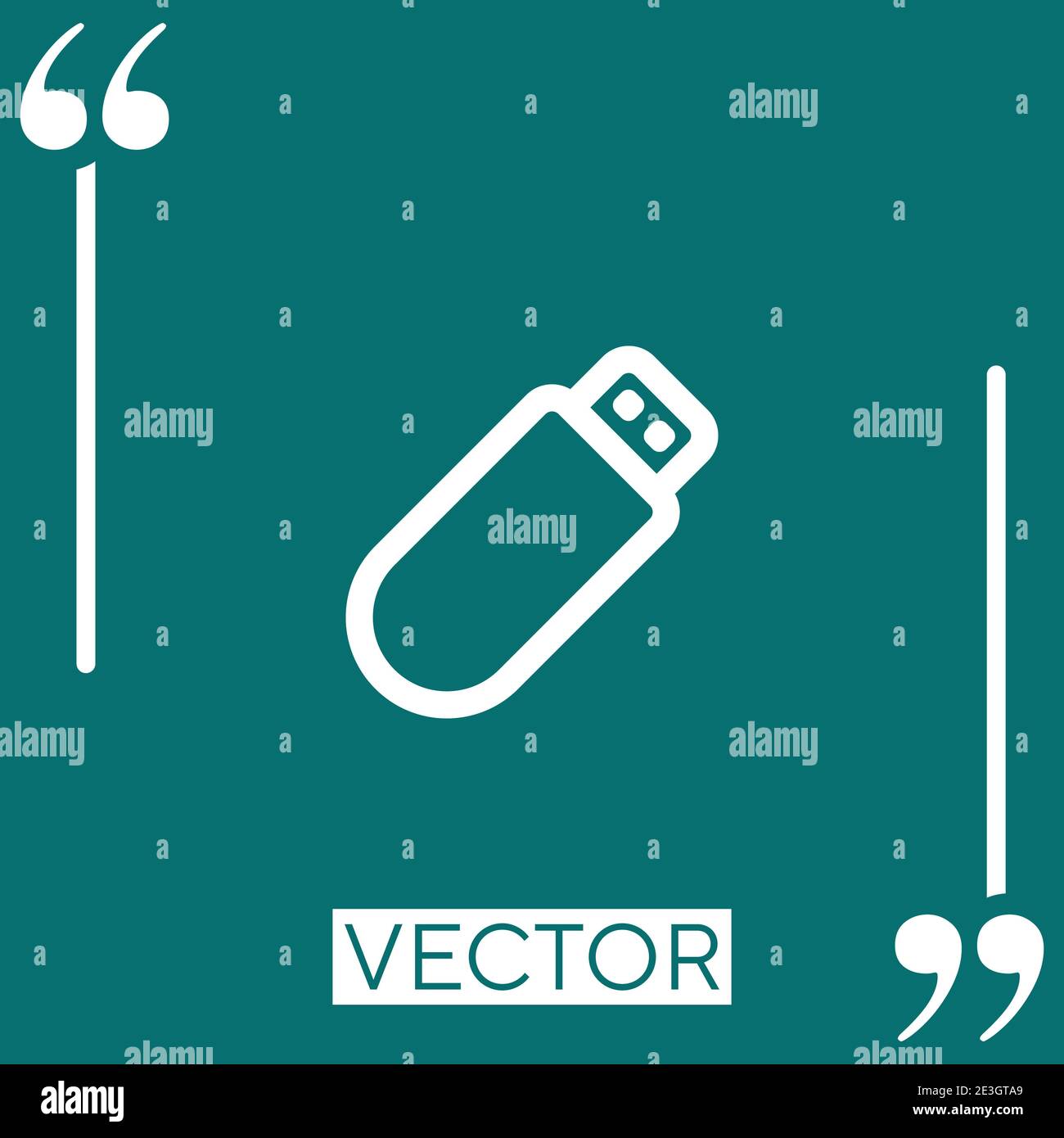 pendrive outline Linear icon. Editable stroke line Stock Vector Image ...