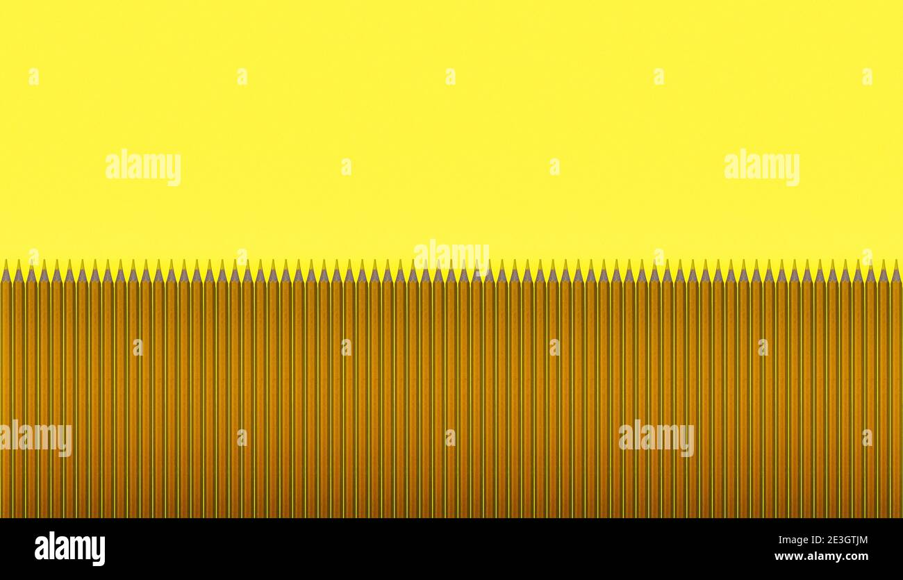 Pattern of dark yellow pencils at yellow background Stock Photo - Alamy