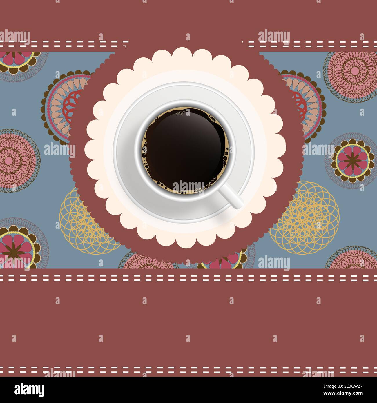 Coffee invitation background. Raster version Stock Photo - Alamy