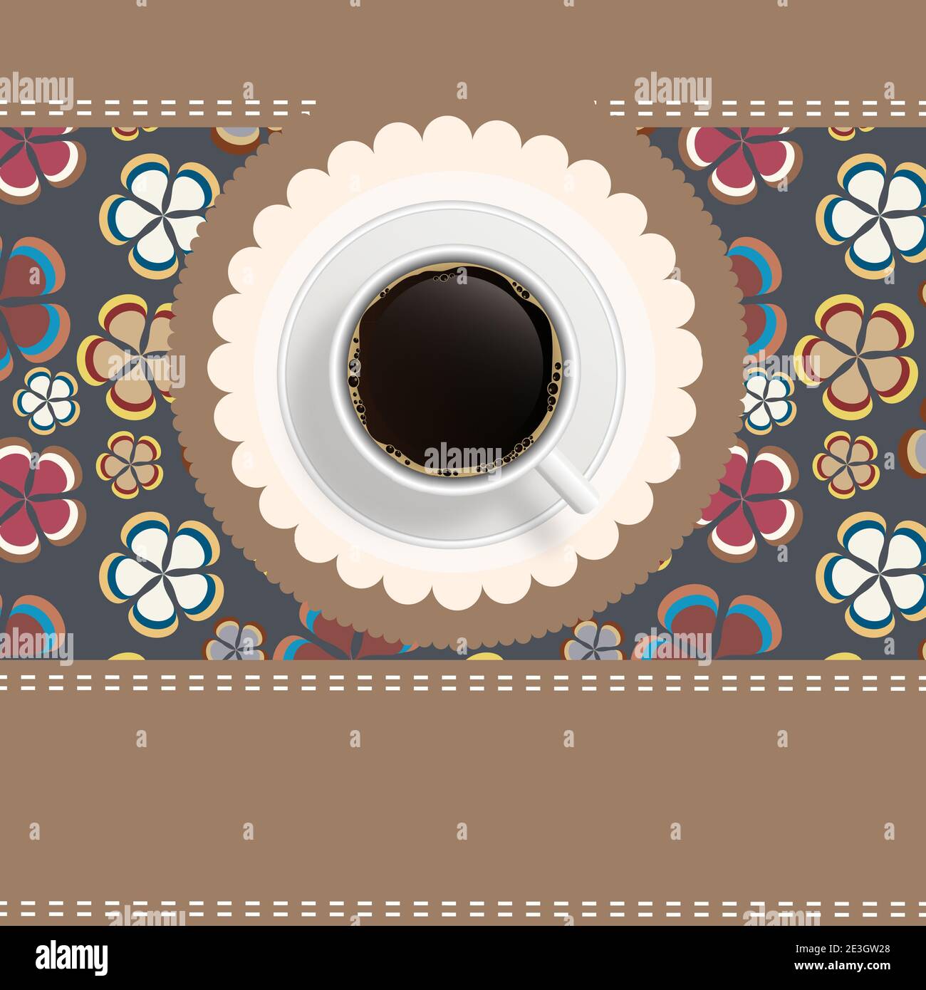Coffee invitation background. Raster version Stock Photo - Alamy