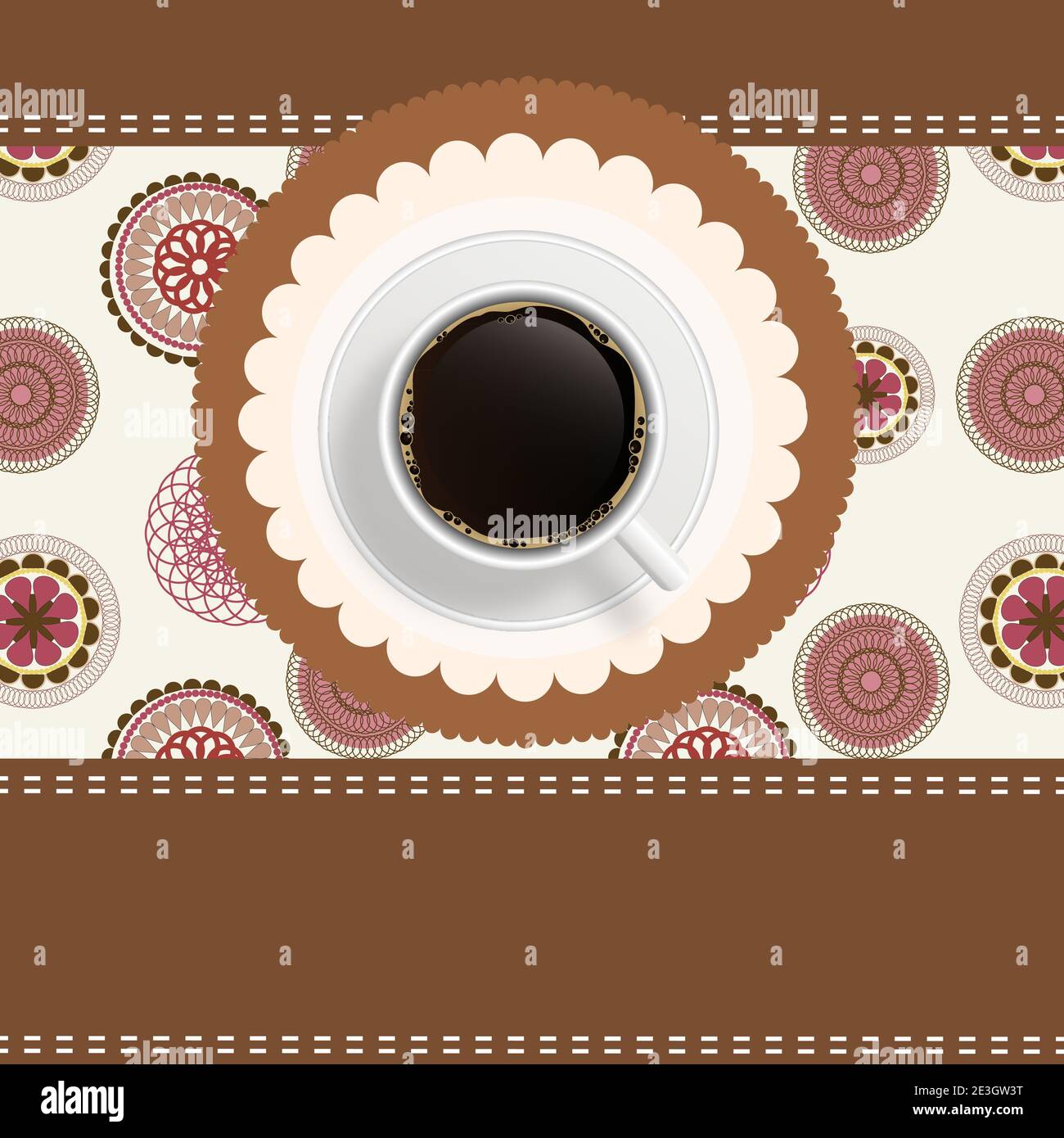 Coffee invitation background. Raster version Stock Photo - Alamy