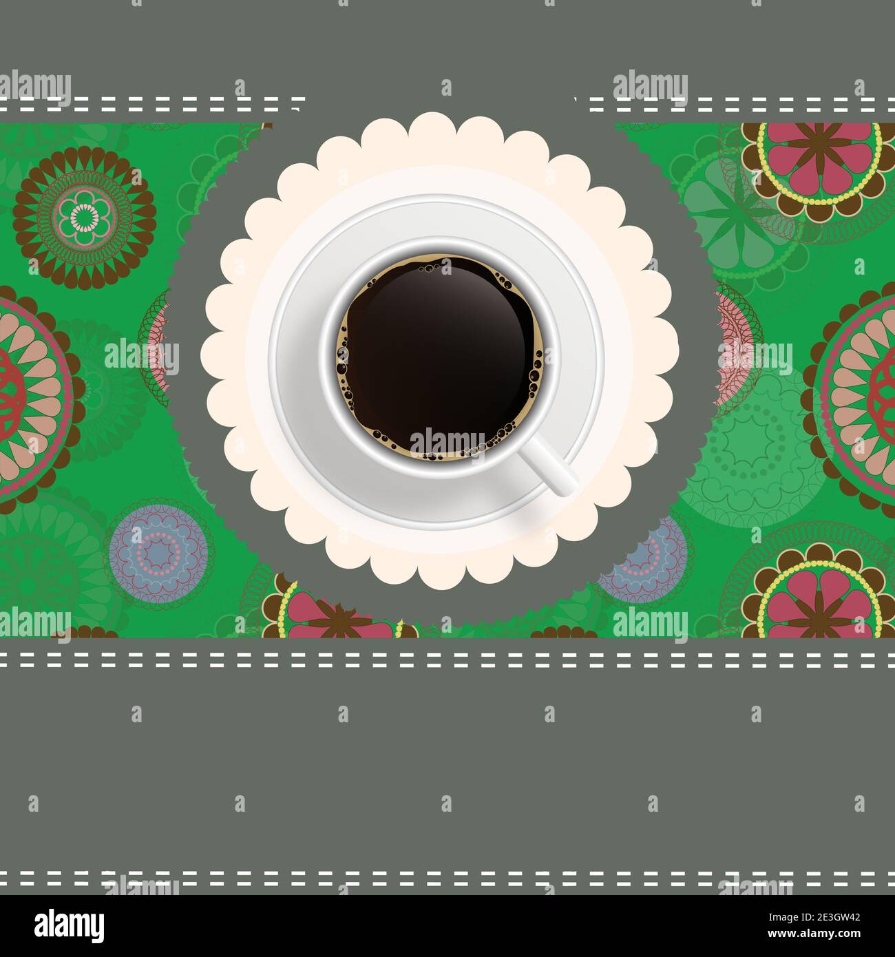 Coffee invitation background. Raster version Stock Photo - Alamy