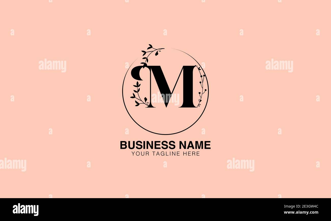 Floral M MM initial logo | initial based modern monogram logo, vector ...