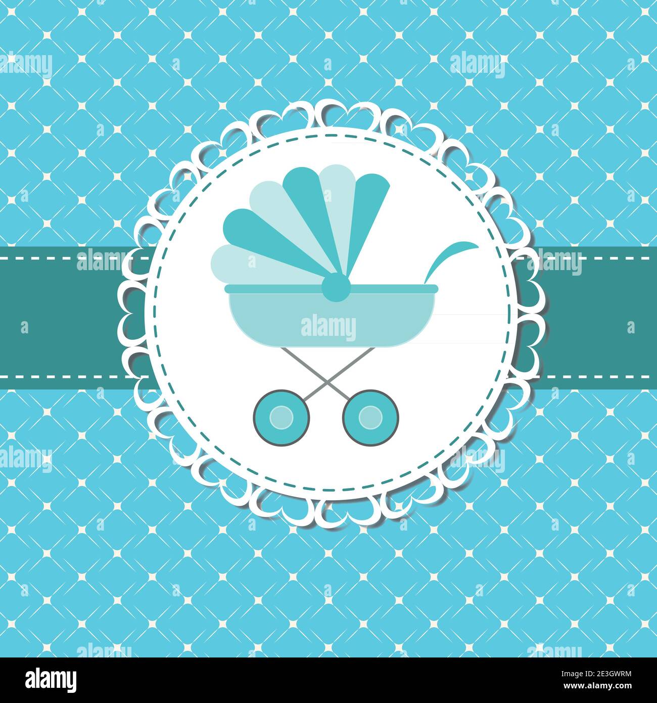 Raster version. Illustration of BLUE baby carriage for newborn boy ...
