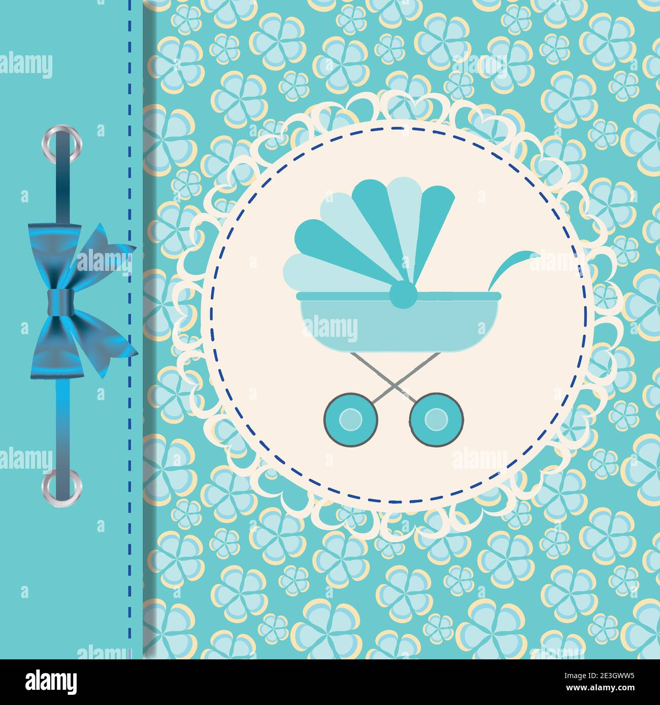 Raster version. Illustration of BLUE baby carriage for newborn boy ...