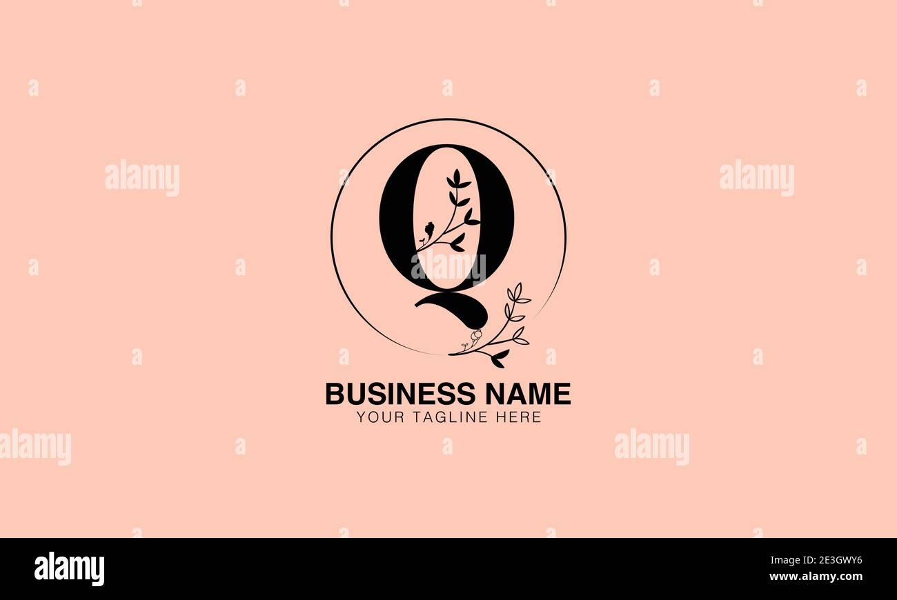 Floral Q QQ initial logo | initial based modern monogram logo, vector ...