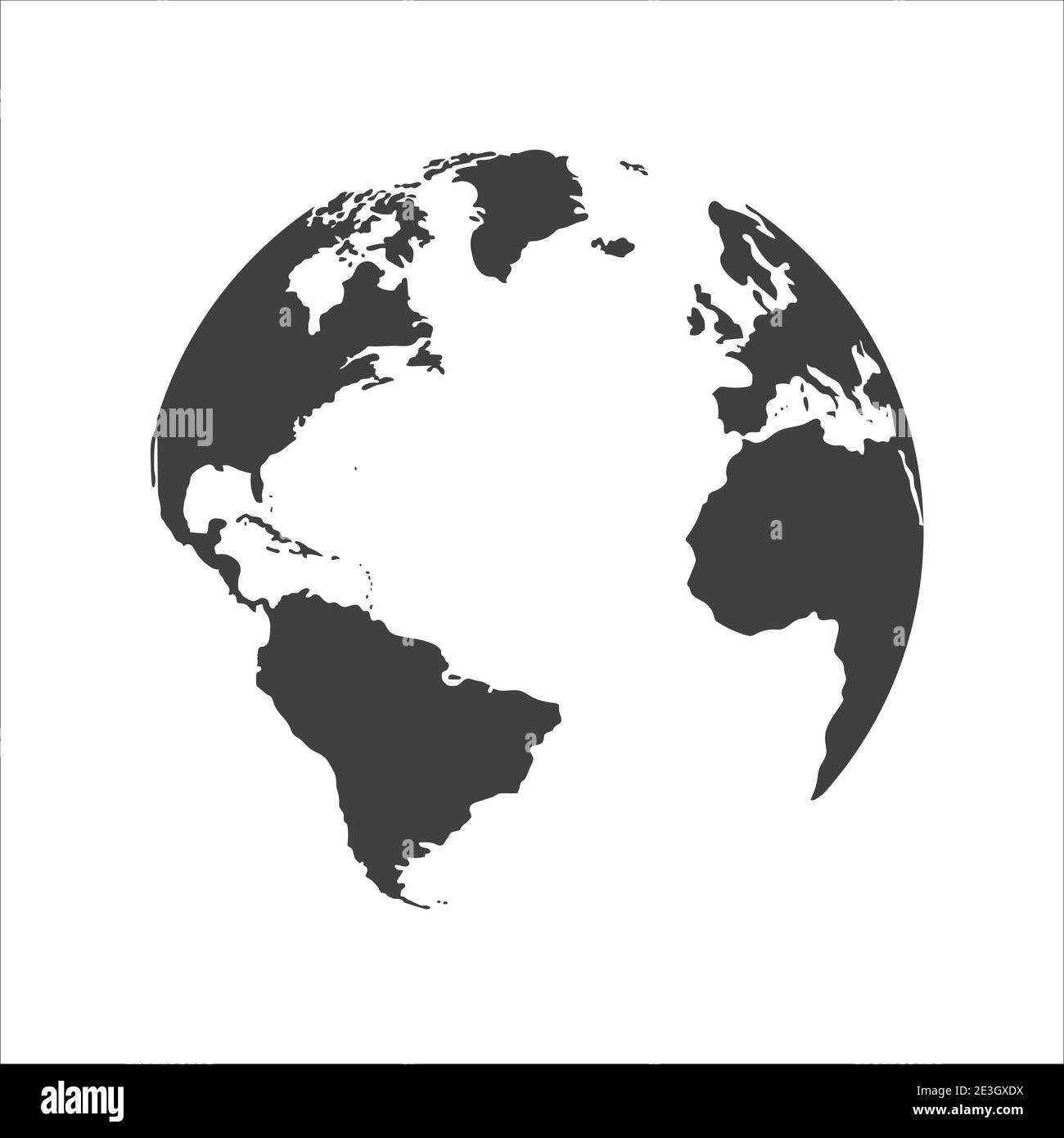 World Globe Vector Black And White