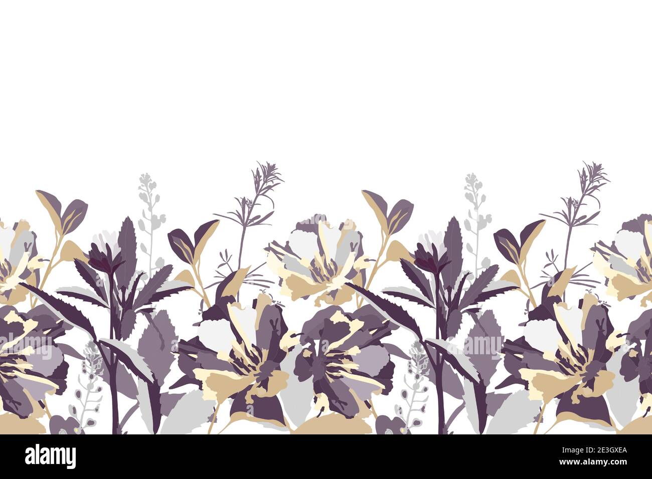 Vector floral seamless border. Flower background. Seamless pattern ...