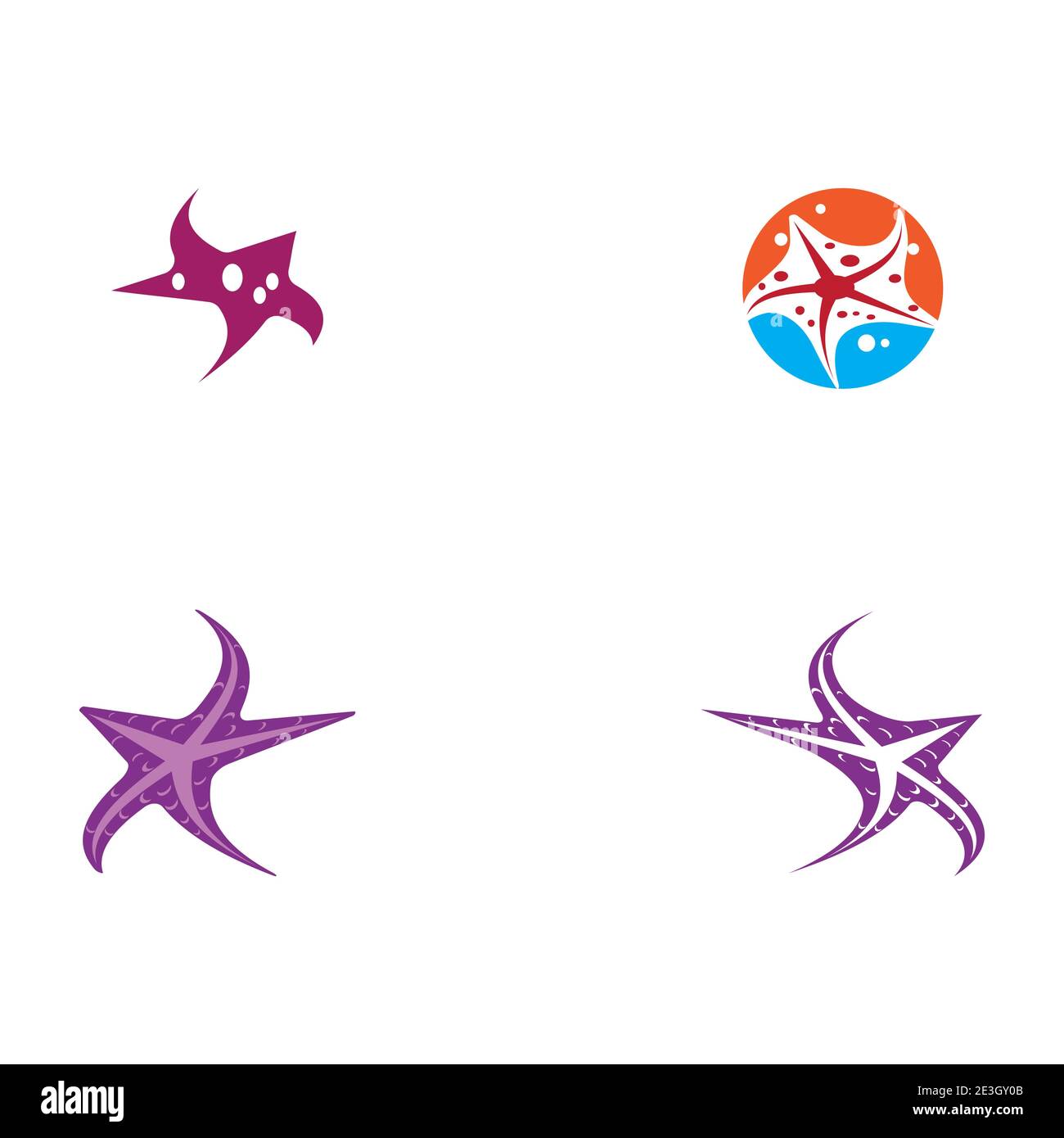Set Star Fish Logo Template vector icon illustration design Stock ...