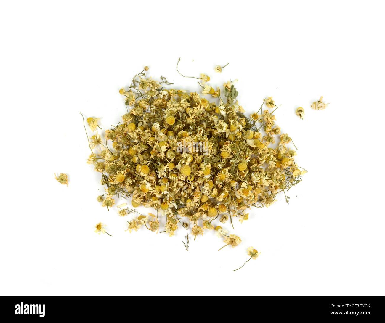 Dried chamomile isolated on white background. Dried chamomile flowers ...