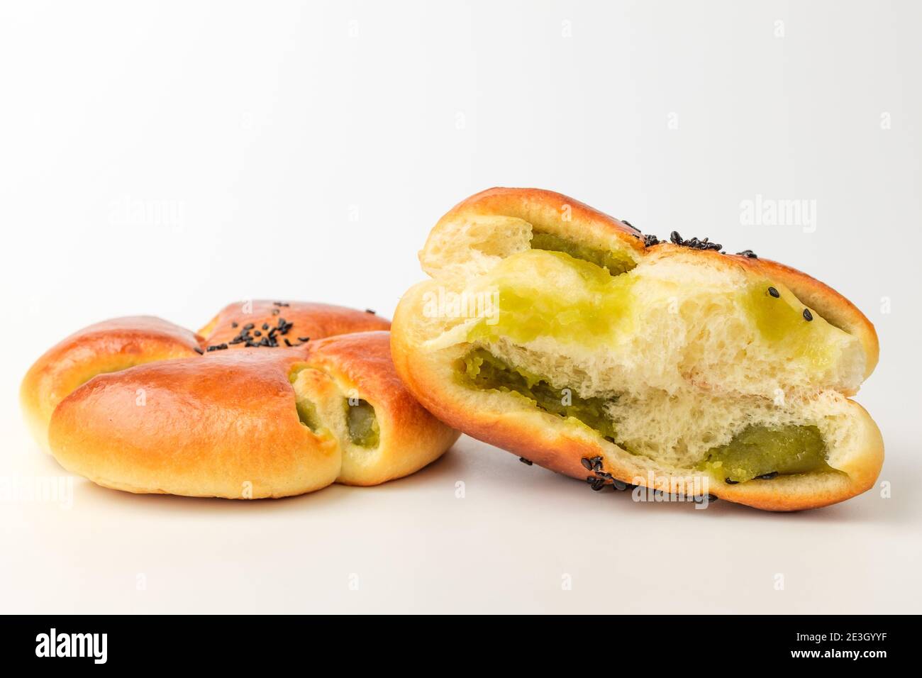 Pea Sediment Bread on White Background Stock Photo - Alamy