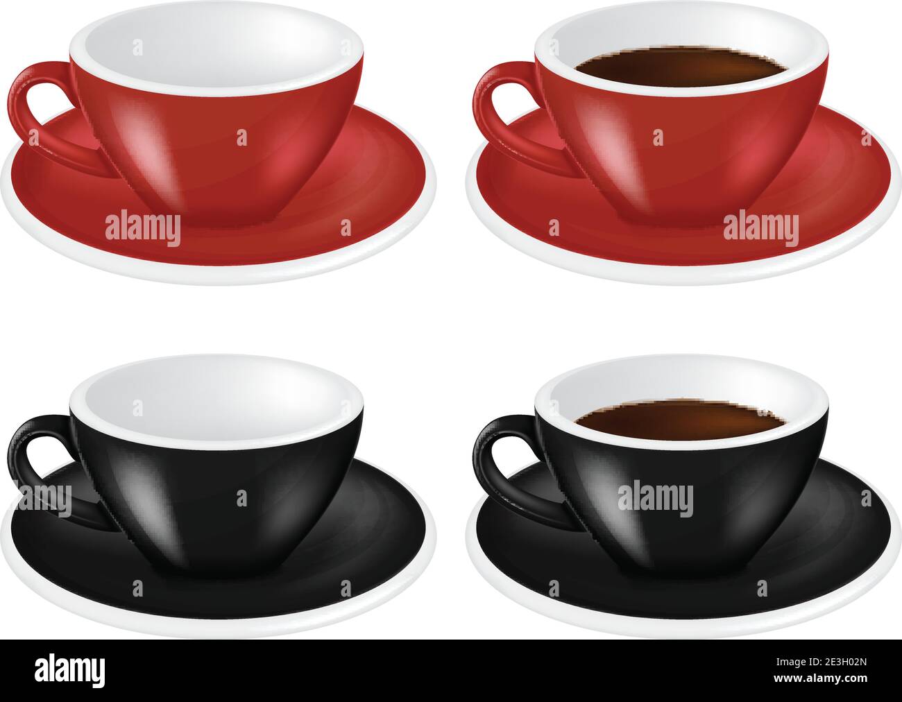 Set coffee cup ceramic Stock Vector Images - Alamy