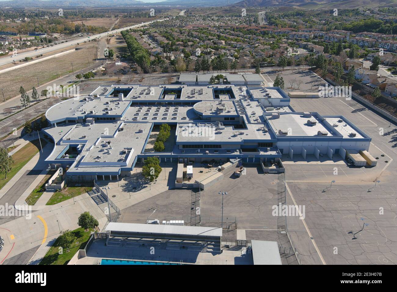 An aerial view of Chino Hills High School, Sunday, Jan. 17, 2021, in ...