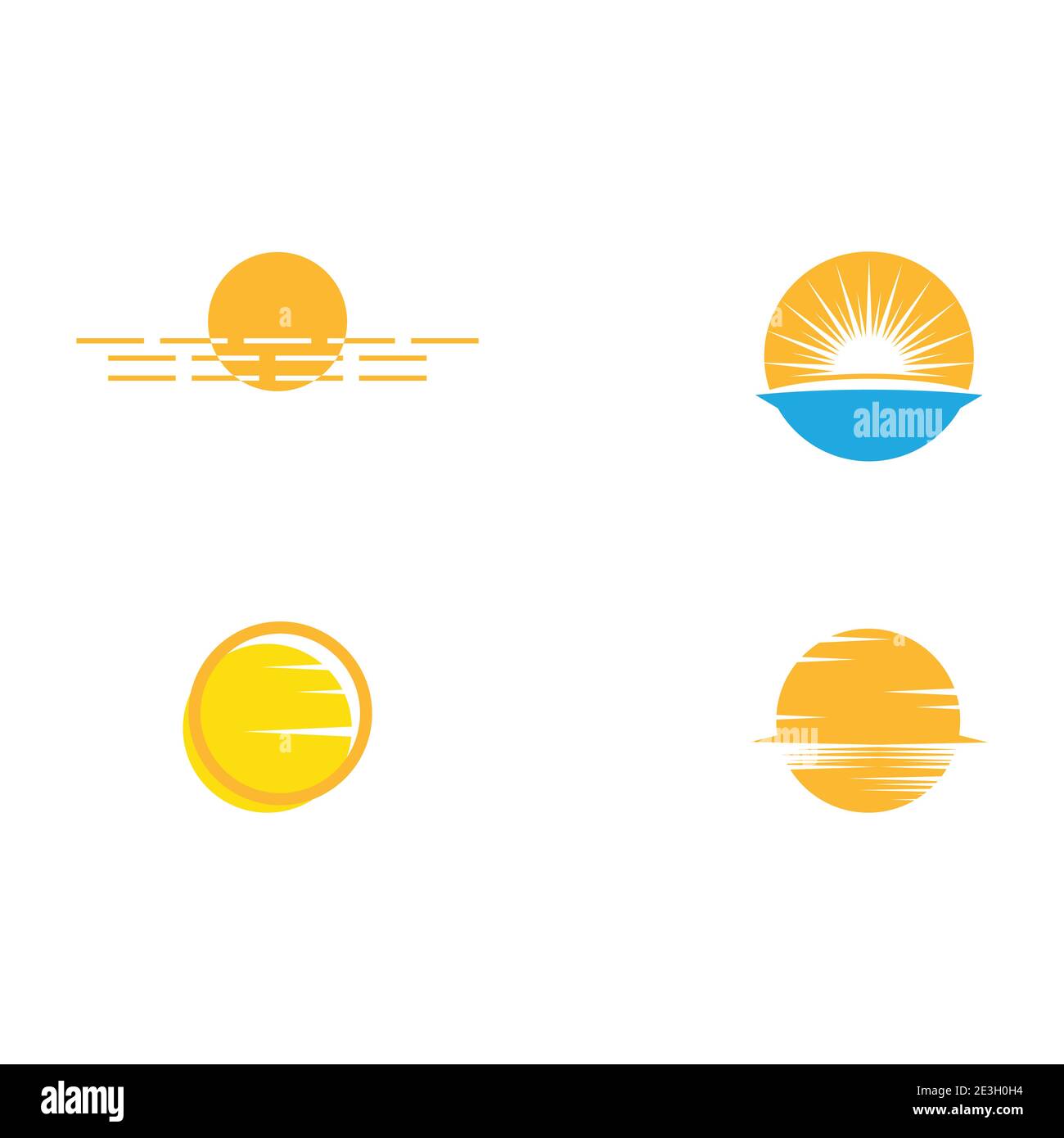 Set Sun Vector illustration Icon Logo Template design Stock Vector ...