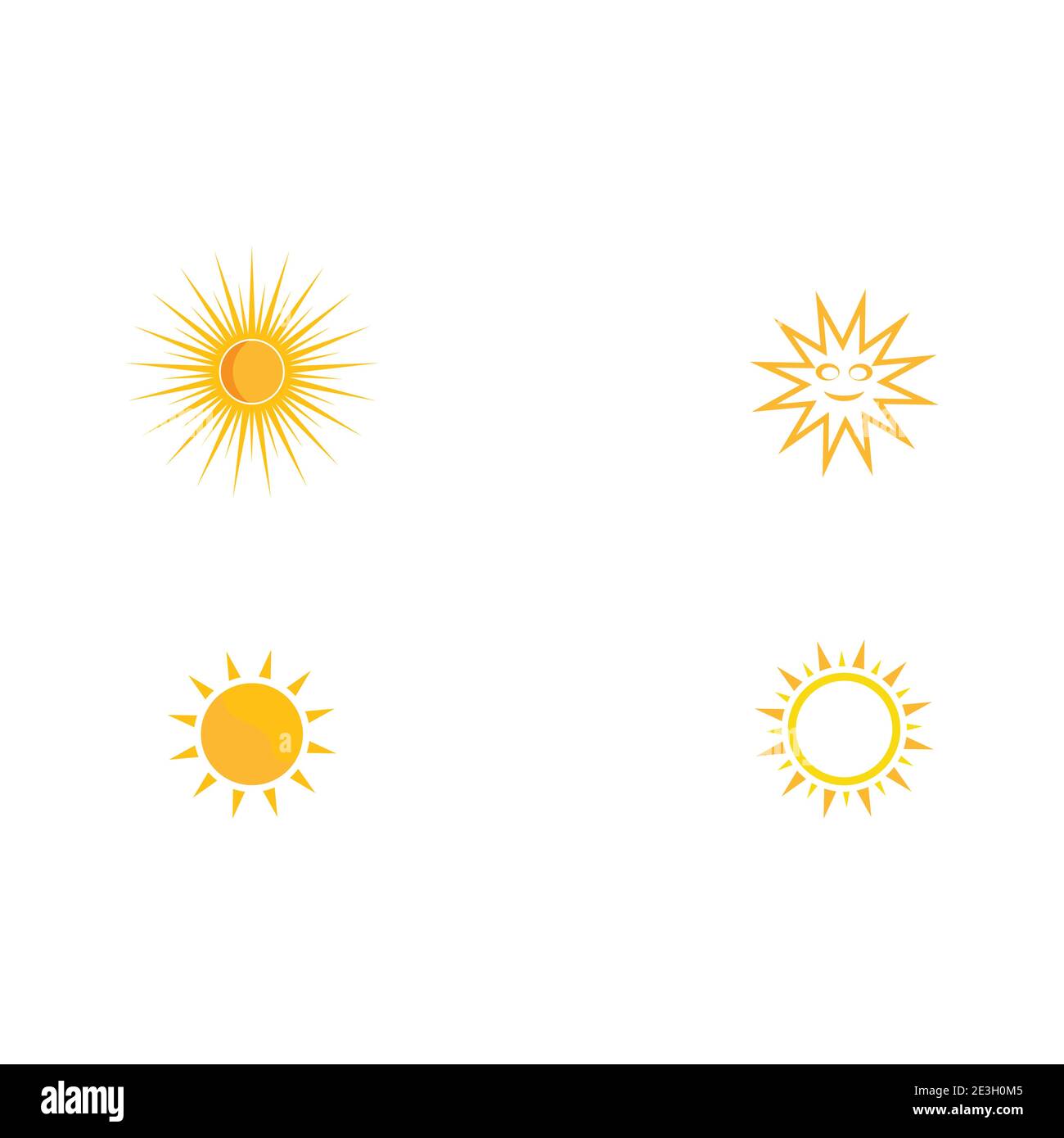 Set Sun Vector illustration Icon Logo Template design Stock Vector ...