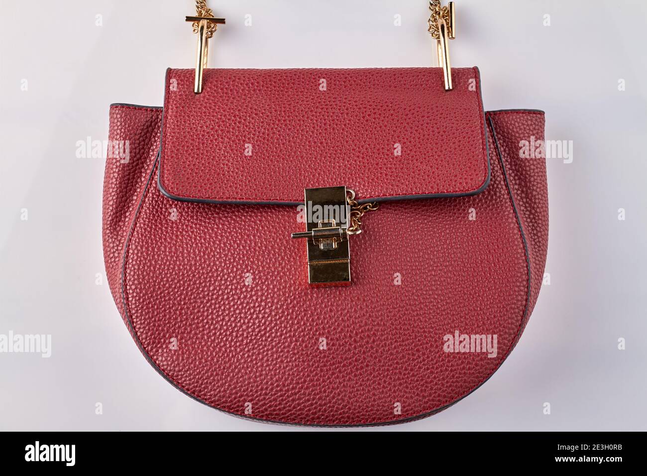 Close-up red leather purse Stock Photo - Alamy