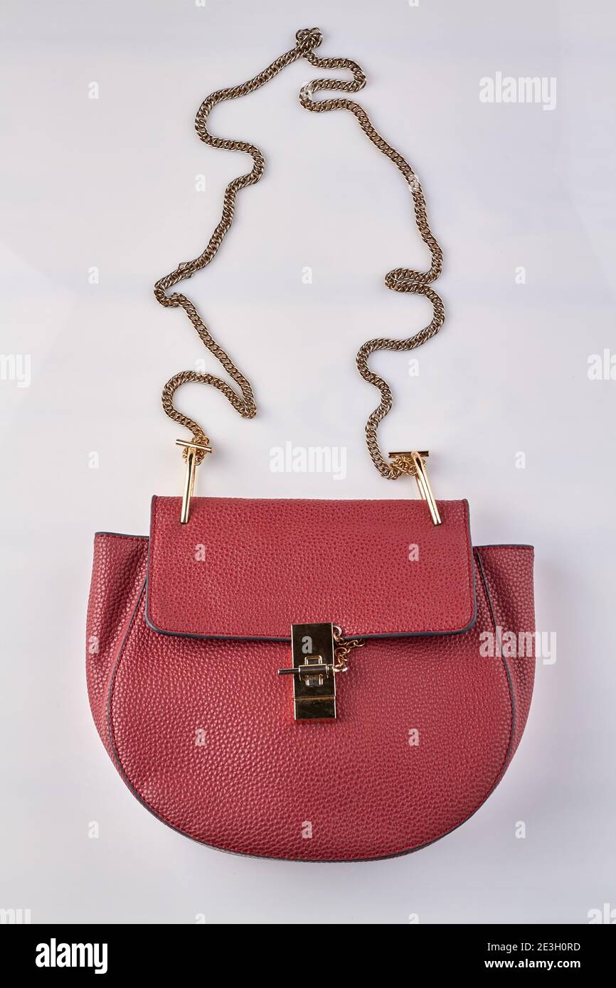 Red leather purse Stock Photo - Alamy