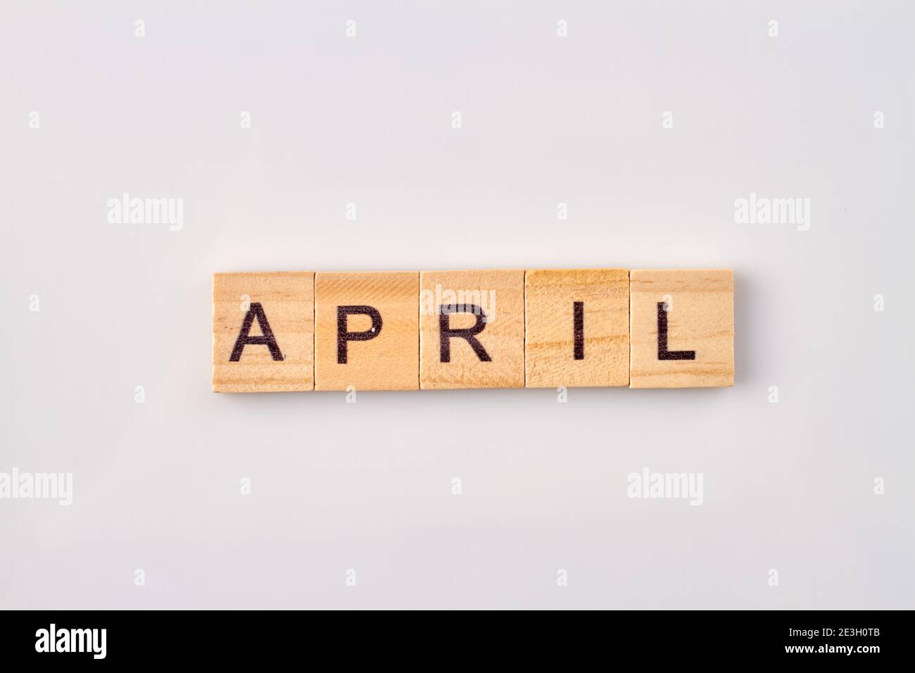 April word written on wood blocks Stock Photo - Alamy