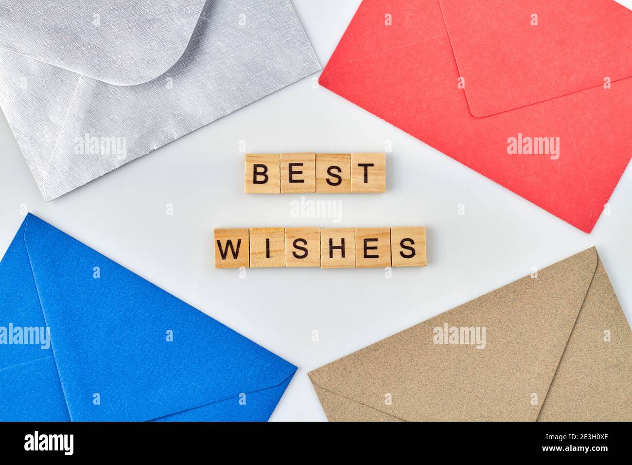 Envelopes with best wishes Stock Photo - Alamy