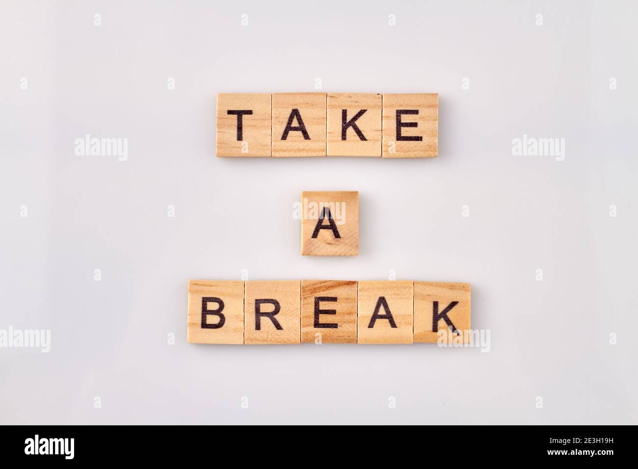 Take a break text on cubes on white background Stock Photo - Alamy