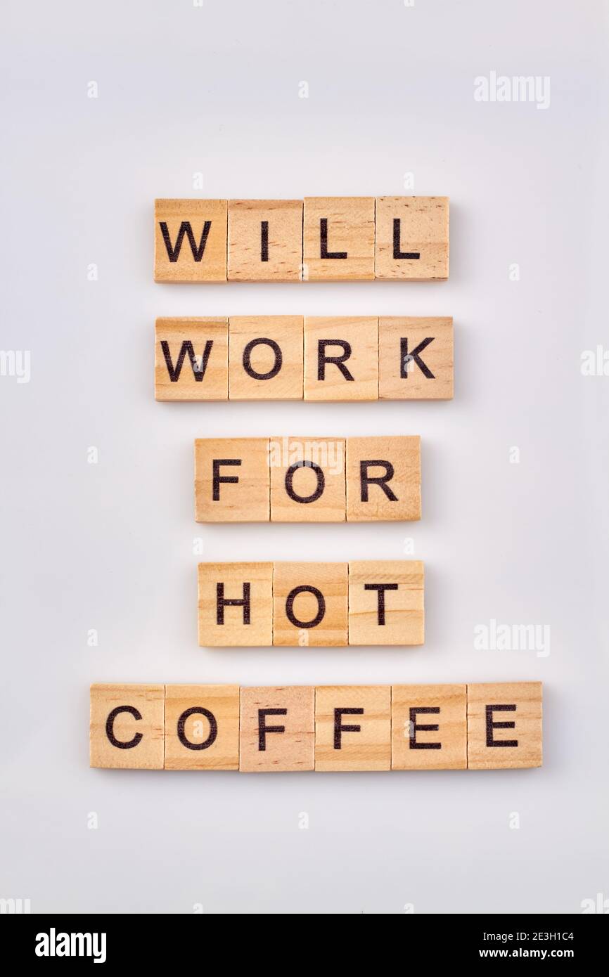 Coffee break wooden letters hi-res stock photography and images - Alamy