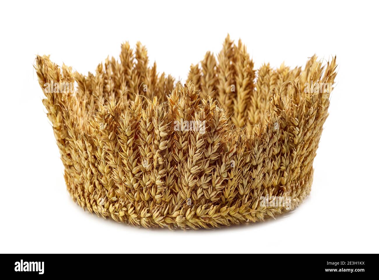 crown made of wheat ears of cereals isolated on white background Stock ...