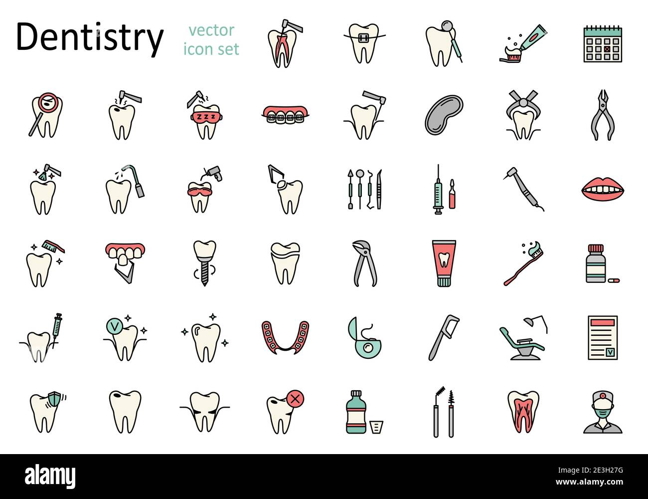 Engine elements icons set hi-res stock photography and images - Alamy