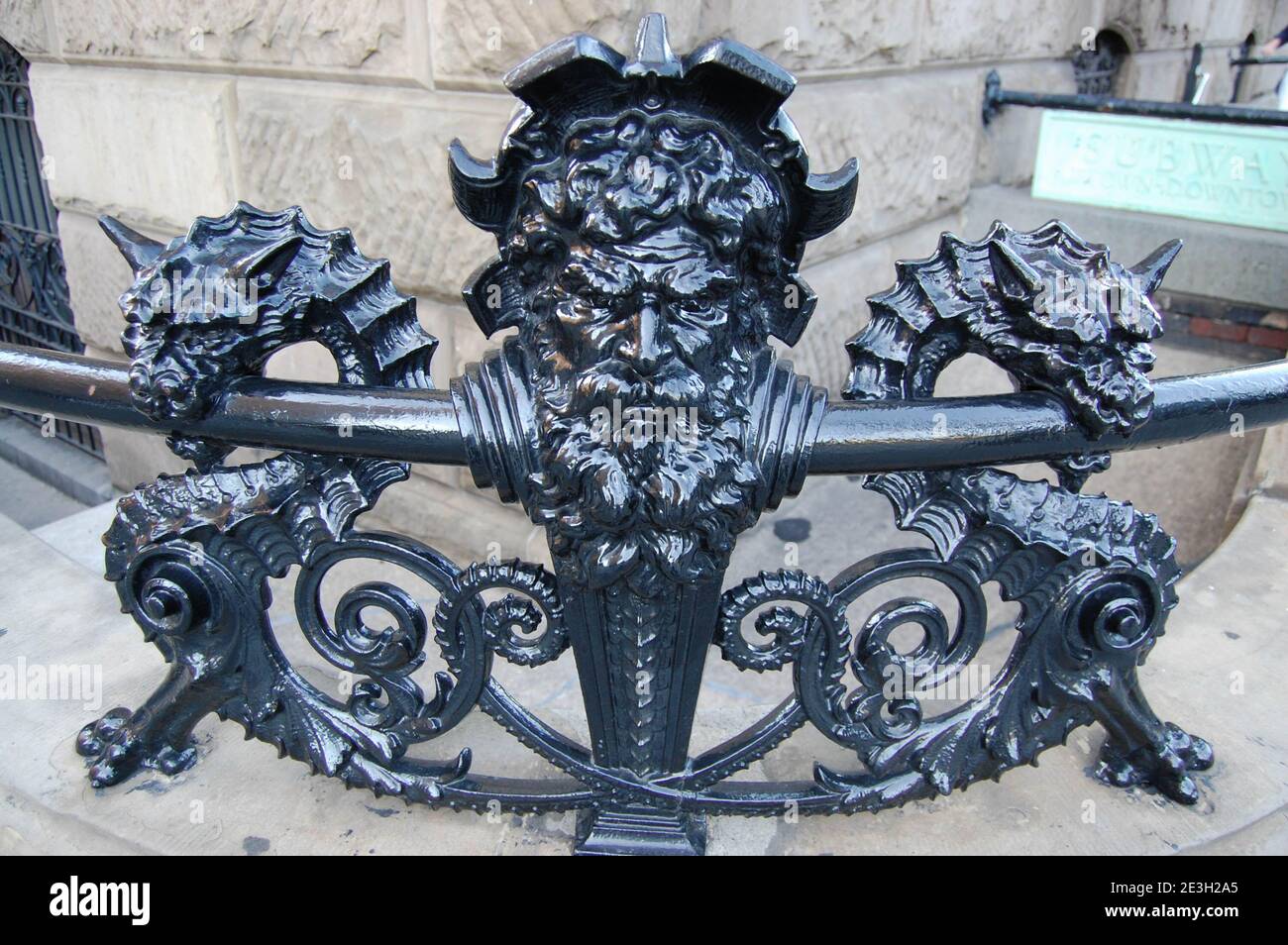 John Lennon wall art fence metal entrance face man black hands serpent ...