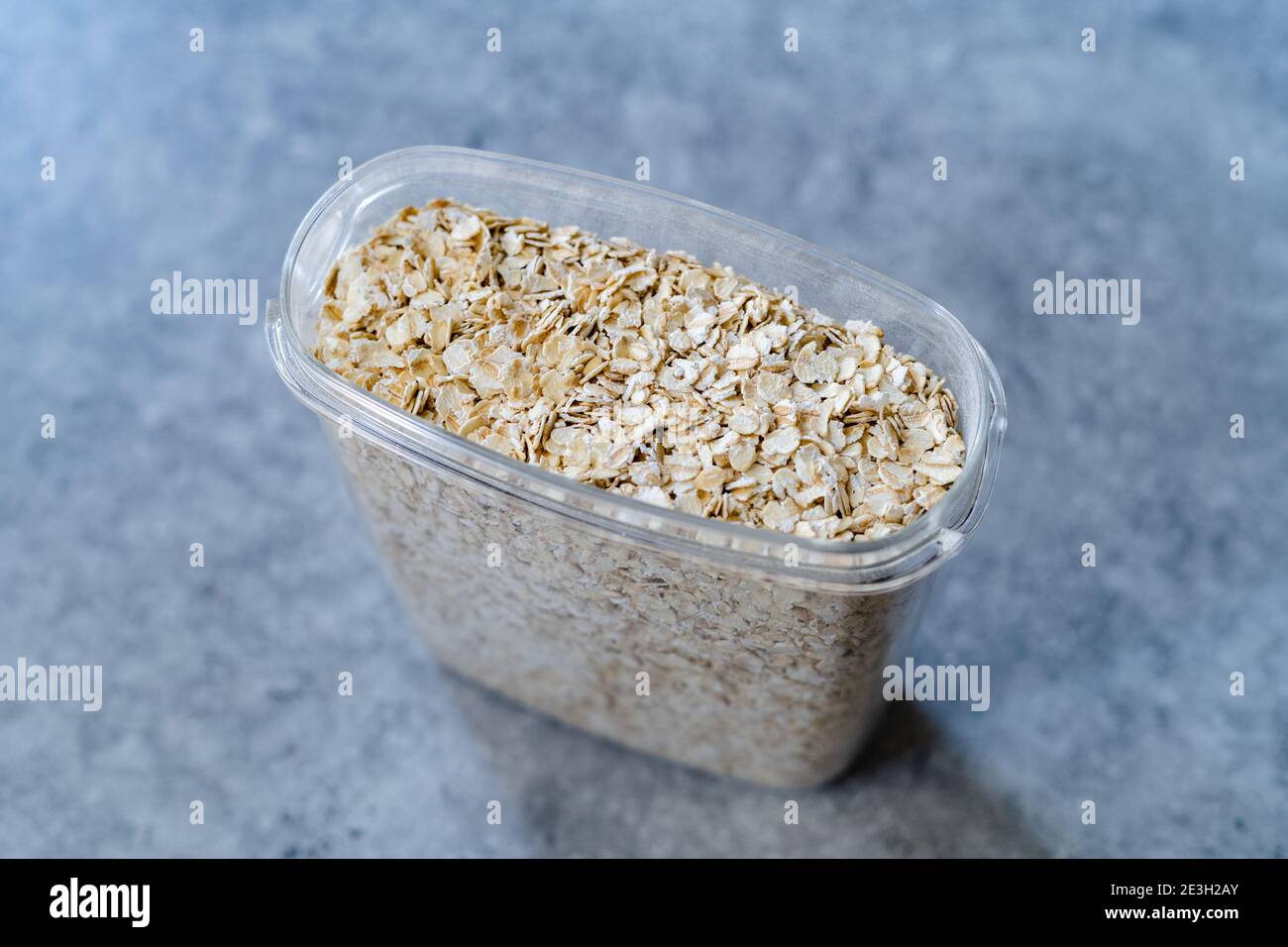 Rolled Oats in Plastic Box Container Package. Ready to Use and Eat ...