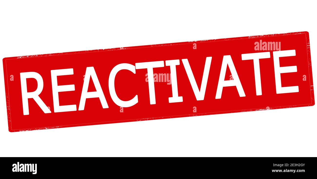 Rubber stamp with word reactivate inside, vector illustration Stock ...