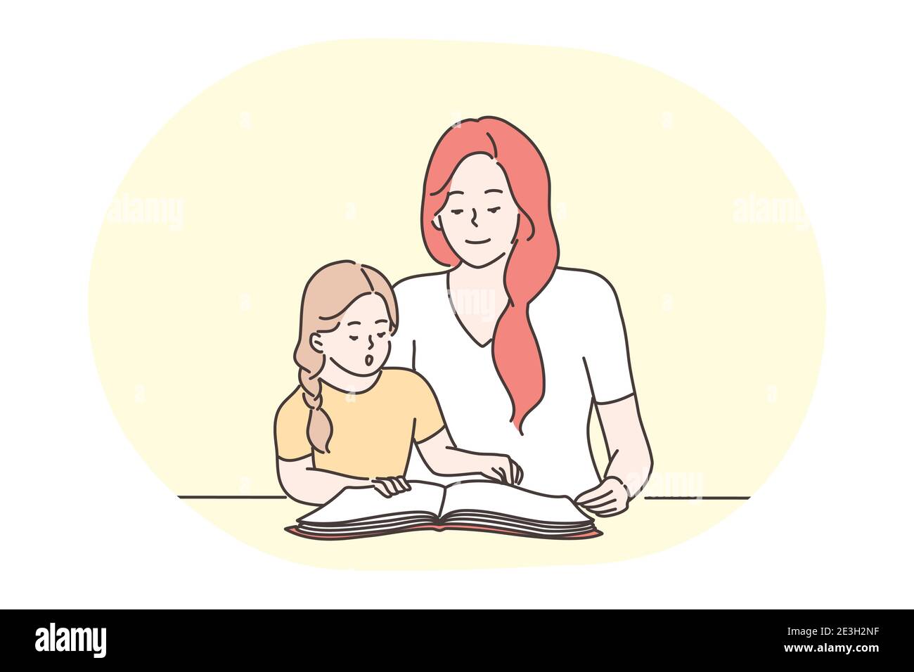 Happy leisure and activities at home with children concept. Young woman ...